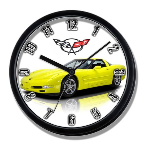 Clock | Wall Decor | Chevy Corvette C5 Yellow Clock New | Poshmark